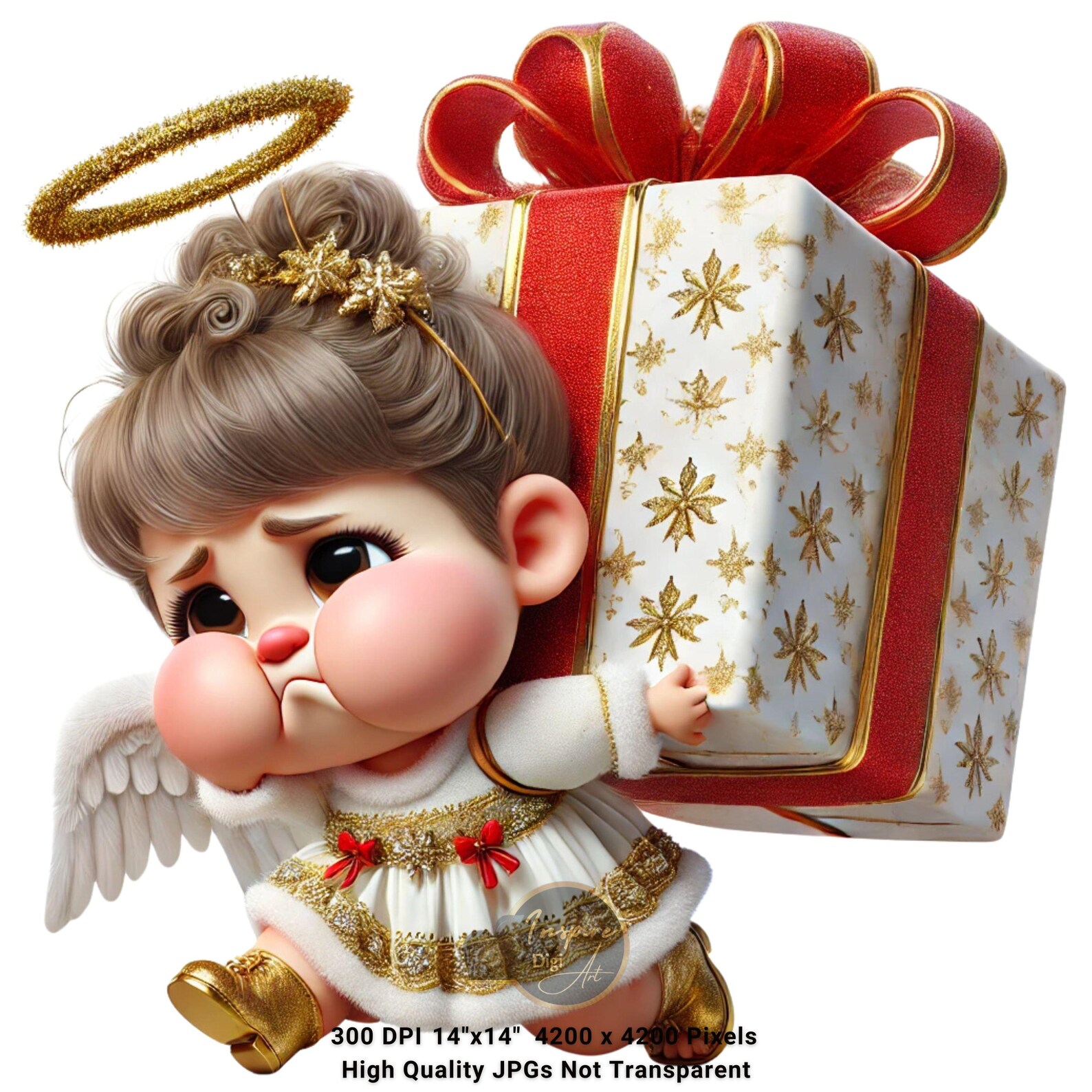 Angel Christmas Clipart, Funny Angel Christmas Clipart Bundle, Cute ...