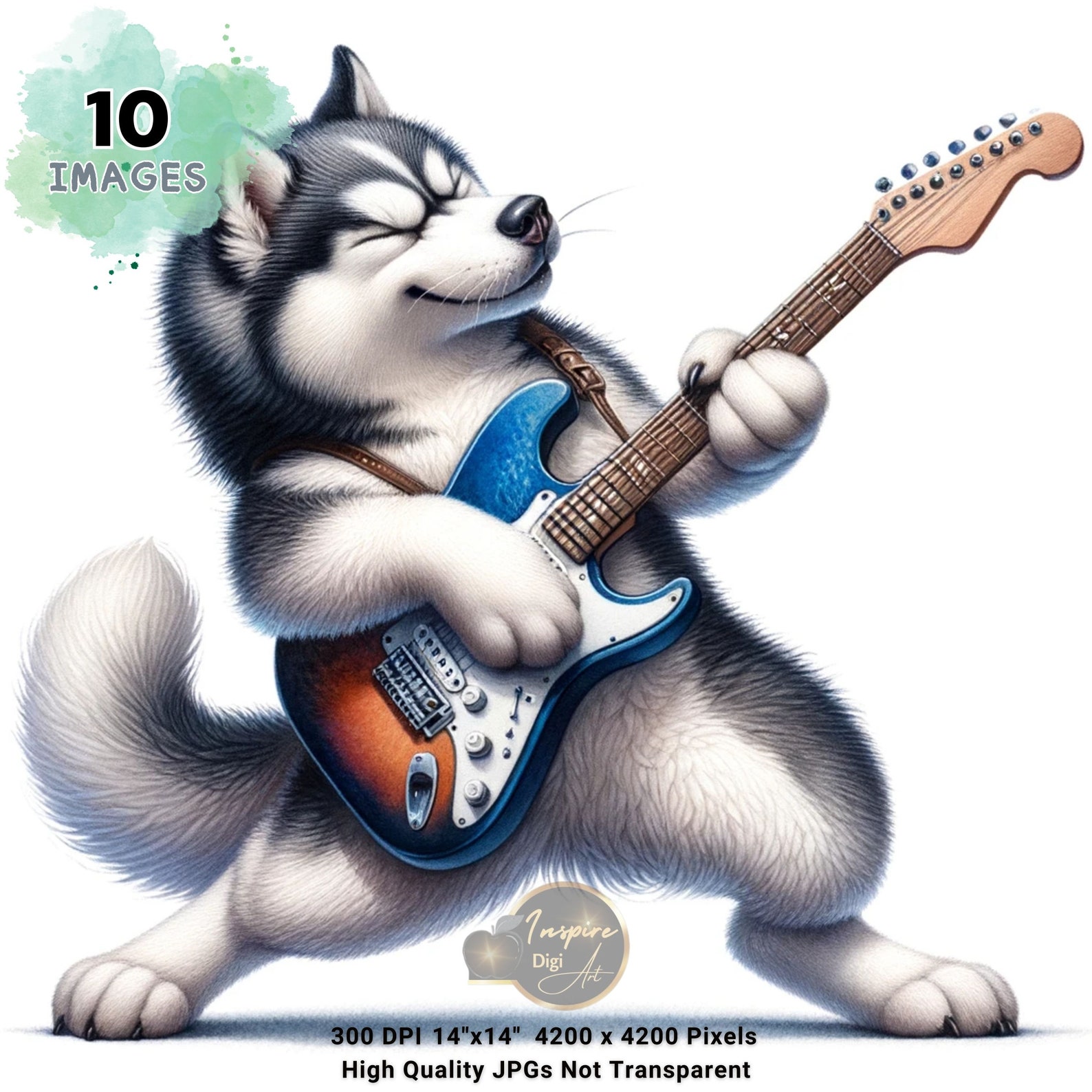 Whimsical Husky Clipart, Cute Husky Clipart, Funny Husky Clipart ...