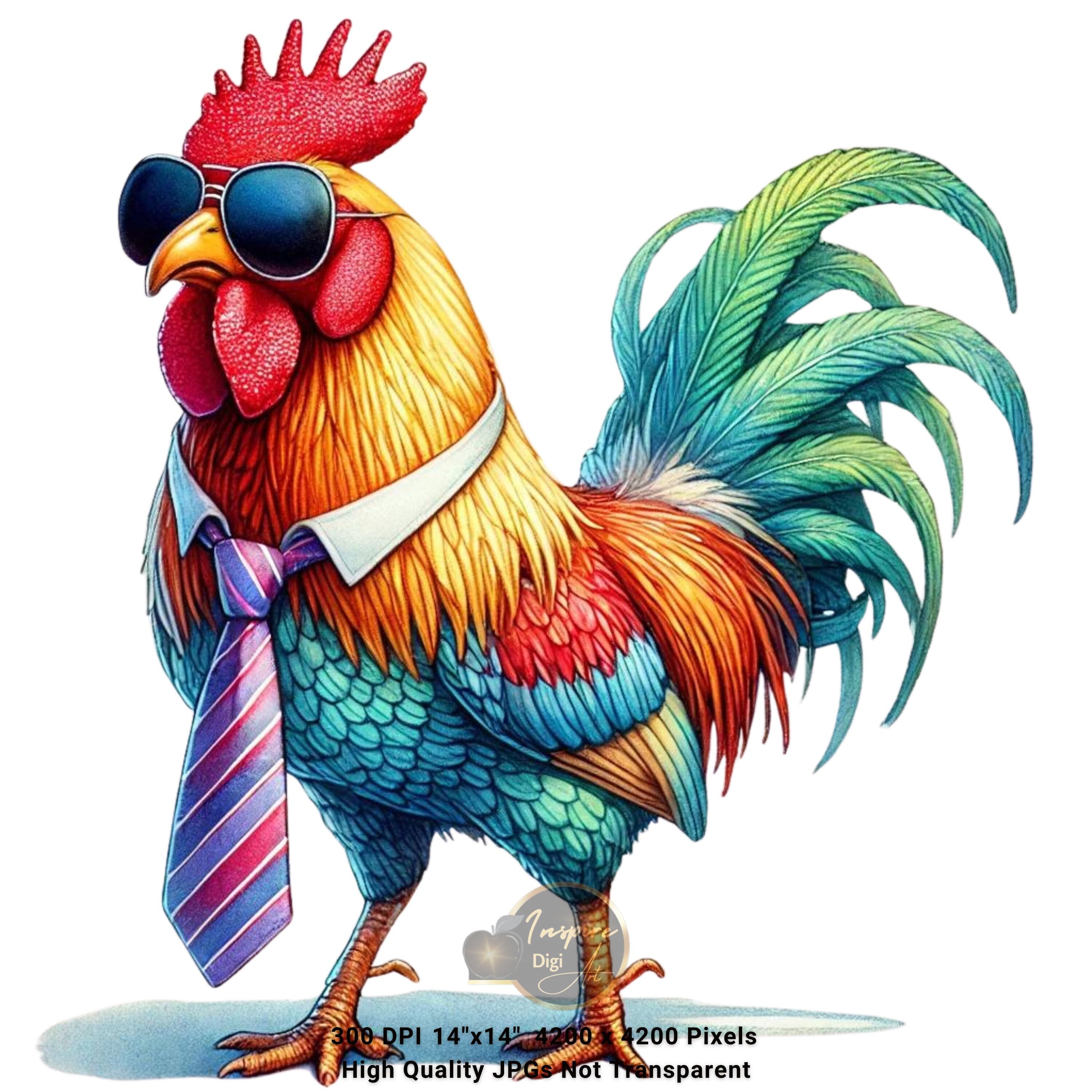 Chicken Clipart, Funny Chicken Clipart, Whimsical Chicken, Watercolor ...