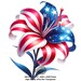 4th of July Flower Clipart, Patriotic Floral Clipart, Independence Day ...
