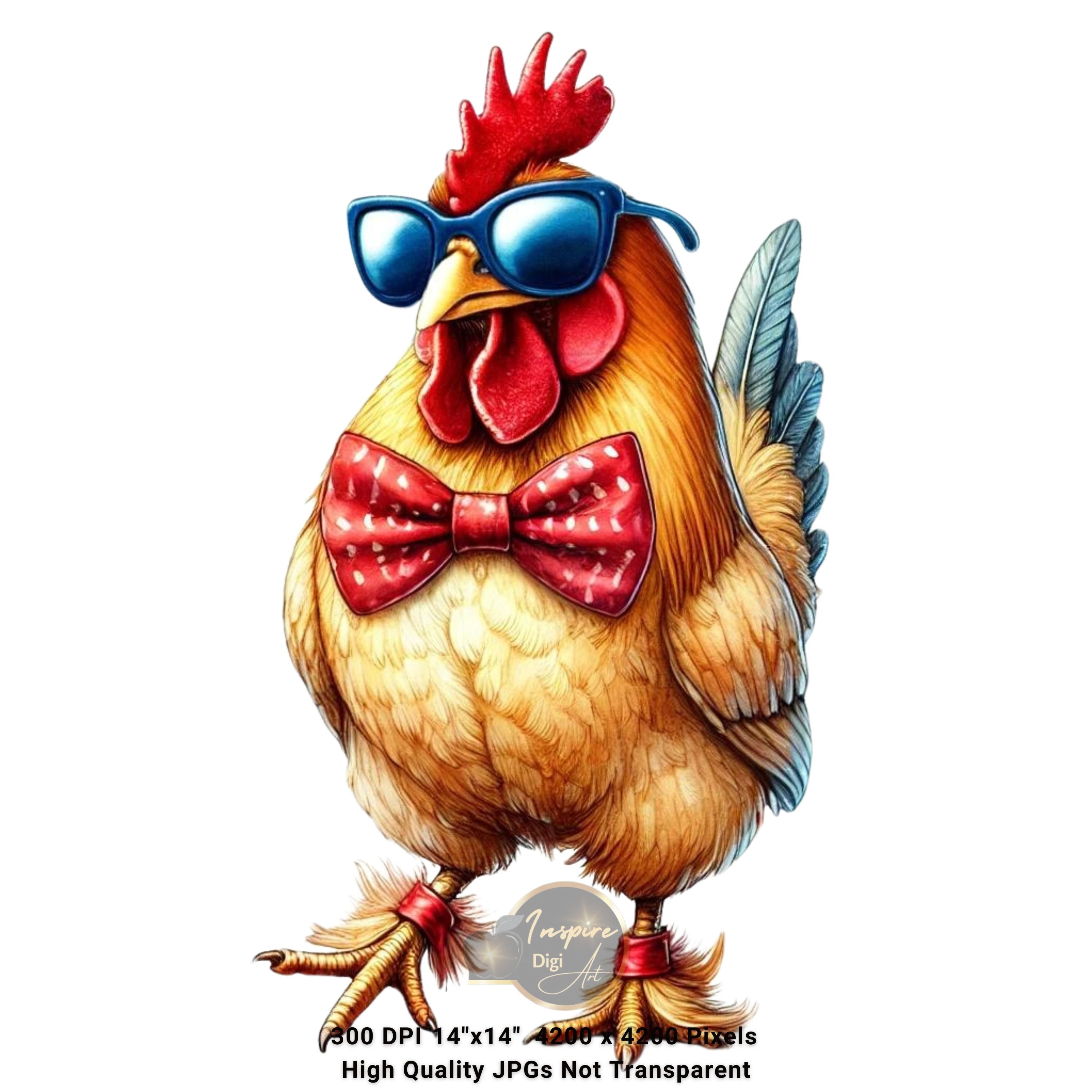 Chicken Clipart, Funny Chicken Clipart, Whimsical Chicken, Watercolor ...