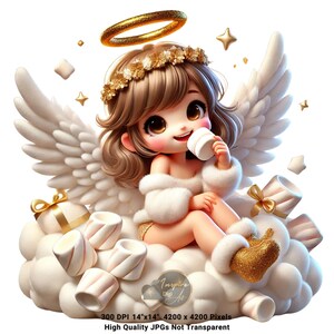 Angel Christmas Clipart, Cute Christmas Angel, Adorable Christmas Angel ...