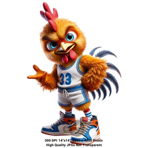 Funny Chicken Clipart, Cool Chicken in Sportswear, Hipster Rooster ...