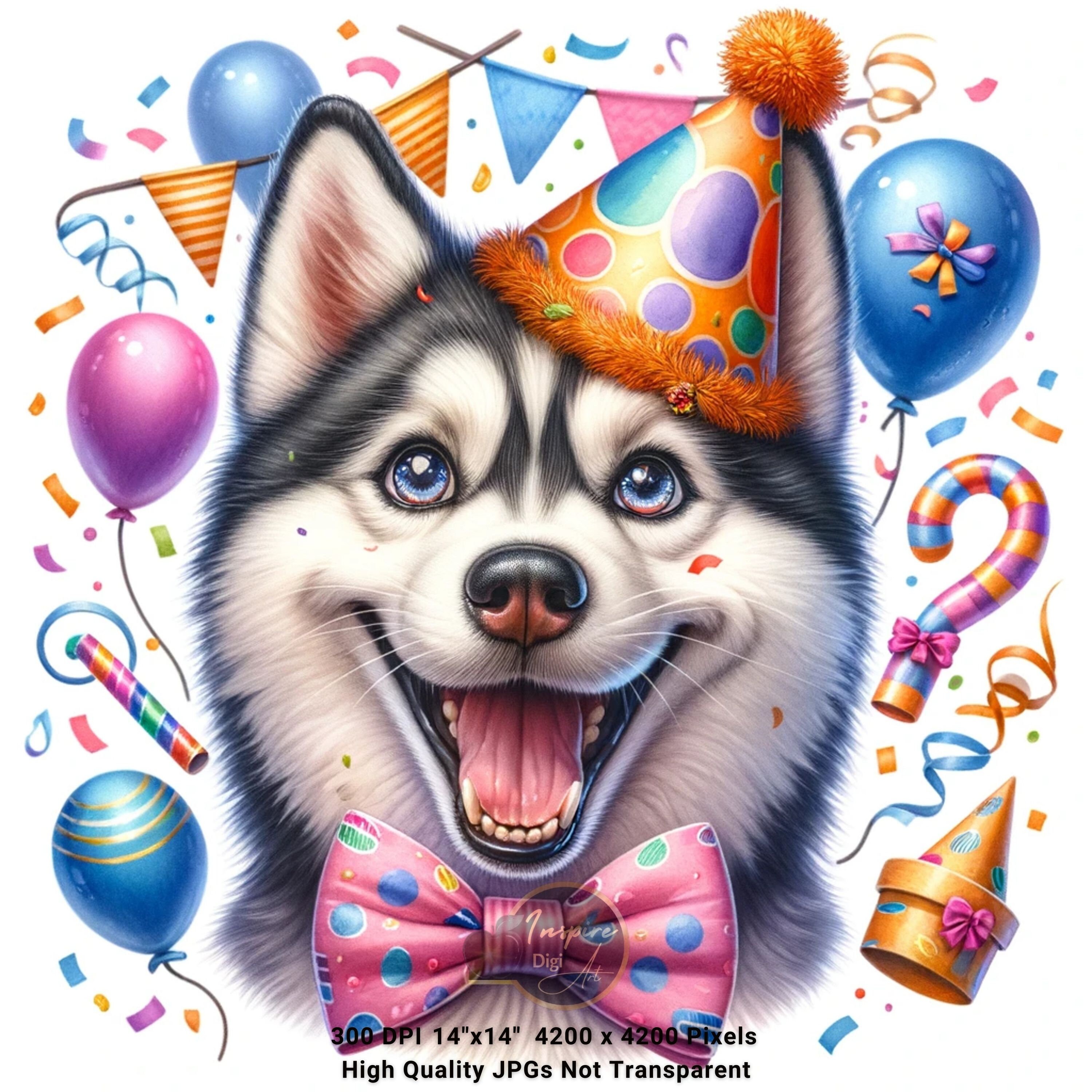 Funny Husky Clipart, Whimsical Husky Clipart, Cute Husky Clipart ...