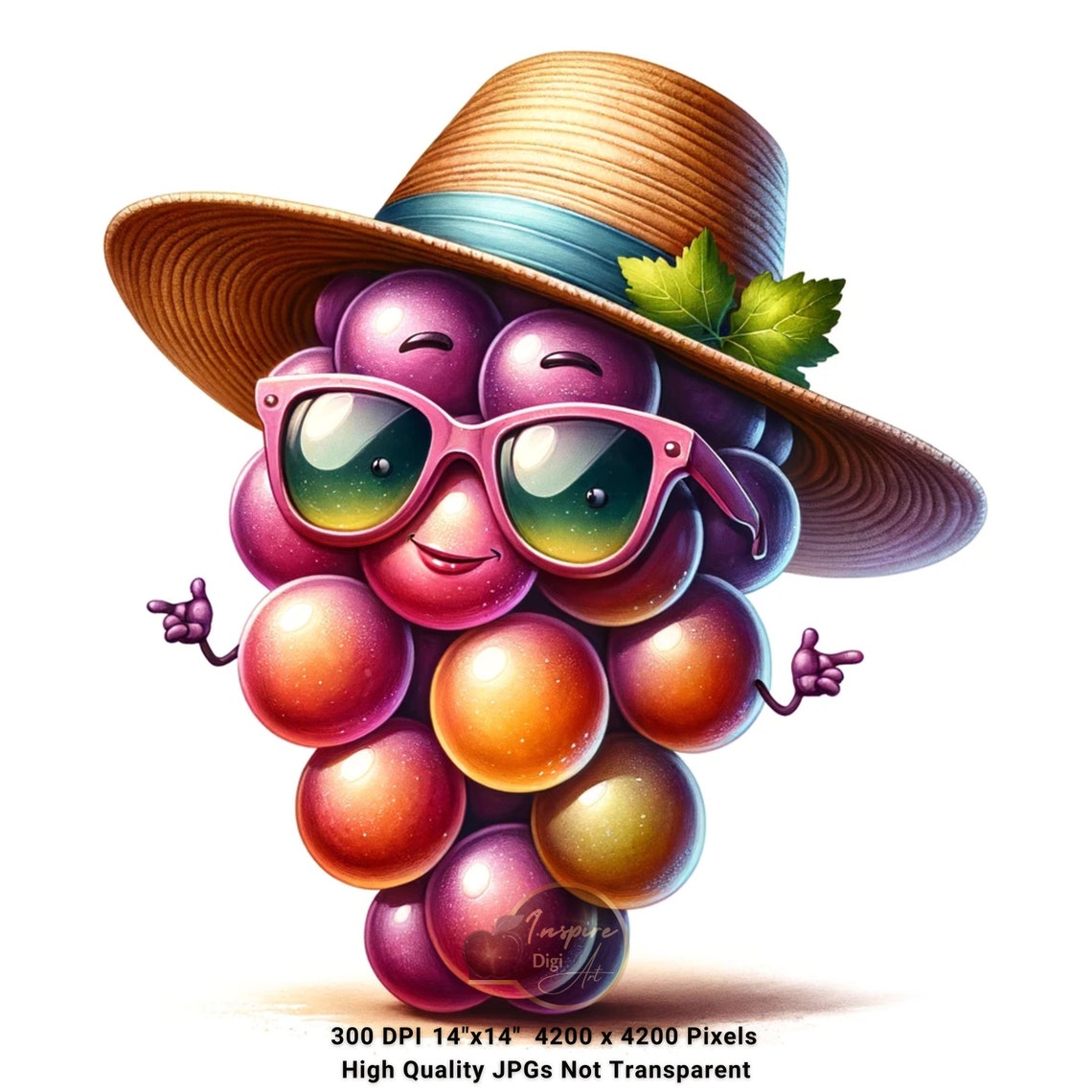 Funny Fruit Clipart Bundle, Summer Fruit Clipart, Cute Fruit Clipart ...