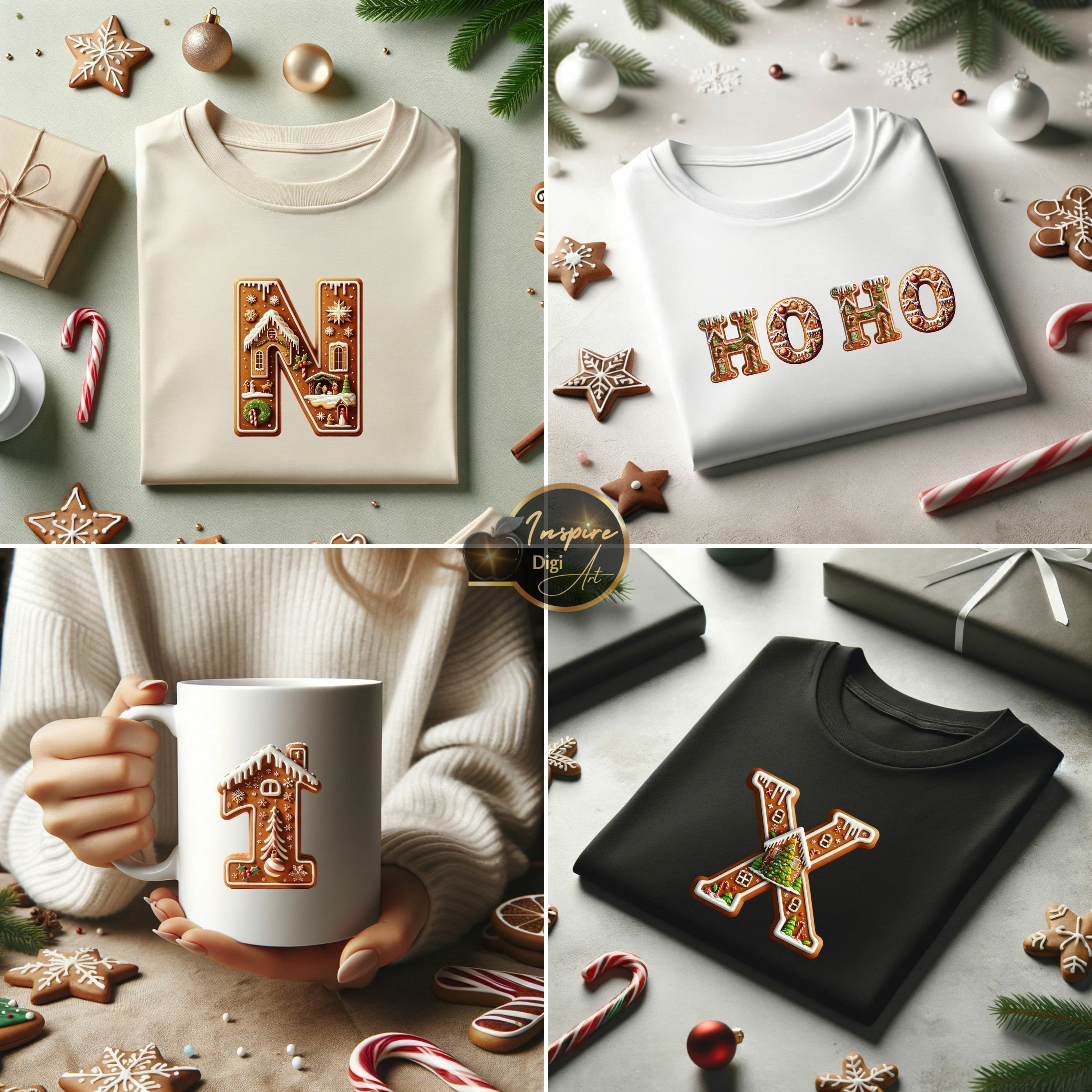 Gingerbread House Letters, Gingerbread Cookie Alphabet, Christmas ...