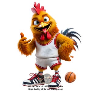 Funny Chicken Clipart, Cool Chicken in Sportswear, Hipster Rooster ...