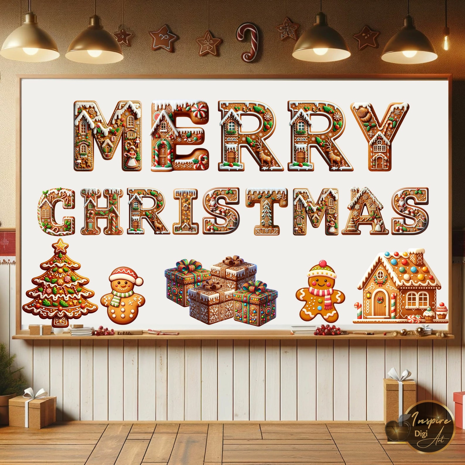 Gingerbread House Letters, Gingerbread Cookie Alphabet, Christmas ...