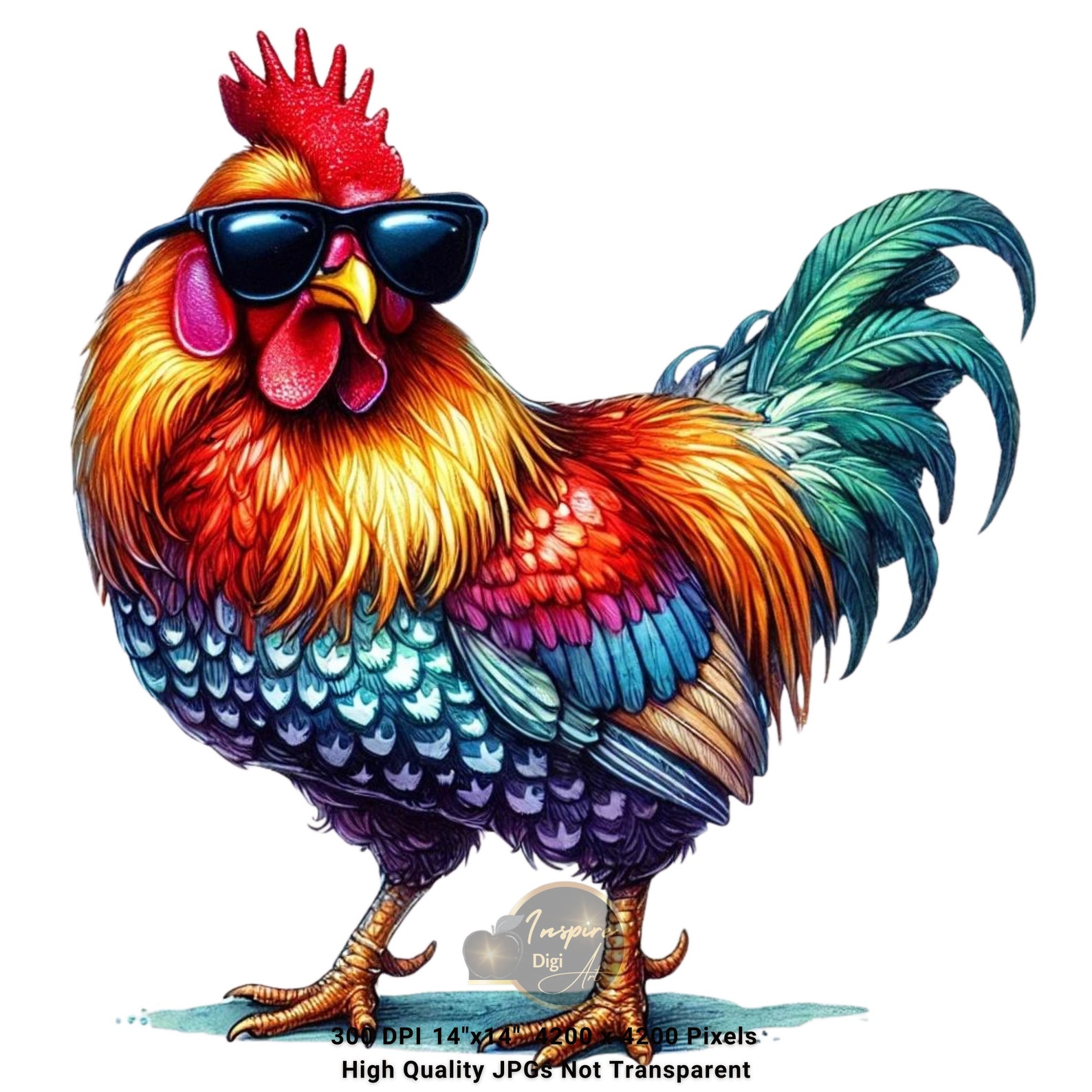 Chicken Clipart, Funny Chicken Clipart, Whimsical Chicken, Watercolor ...