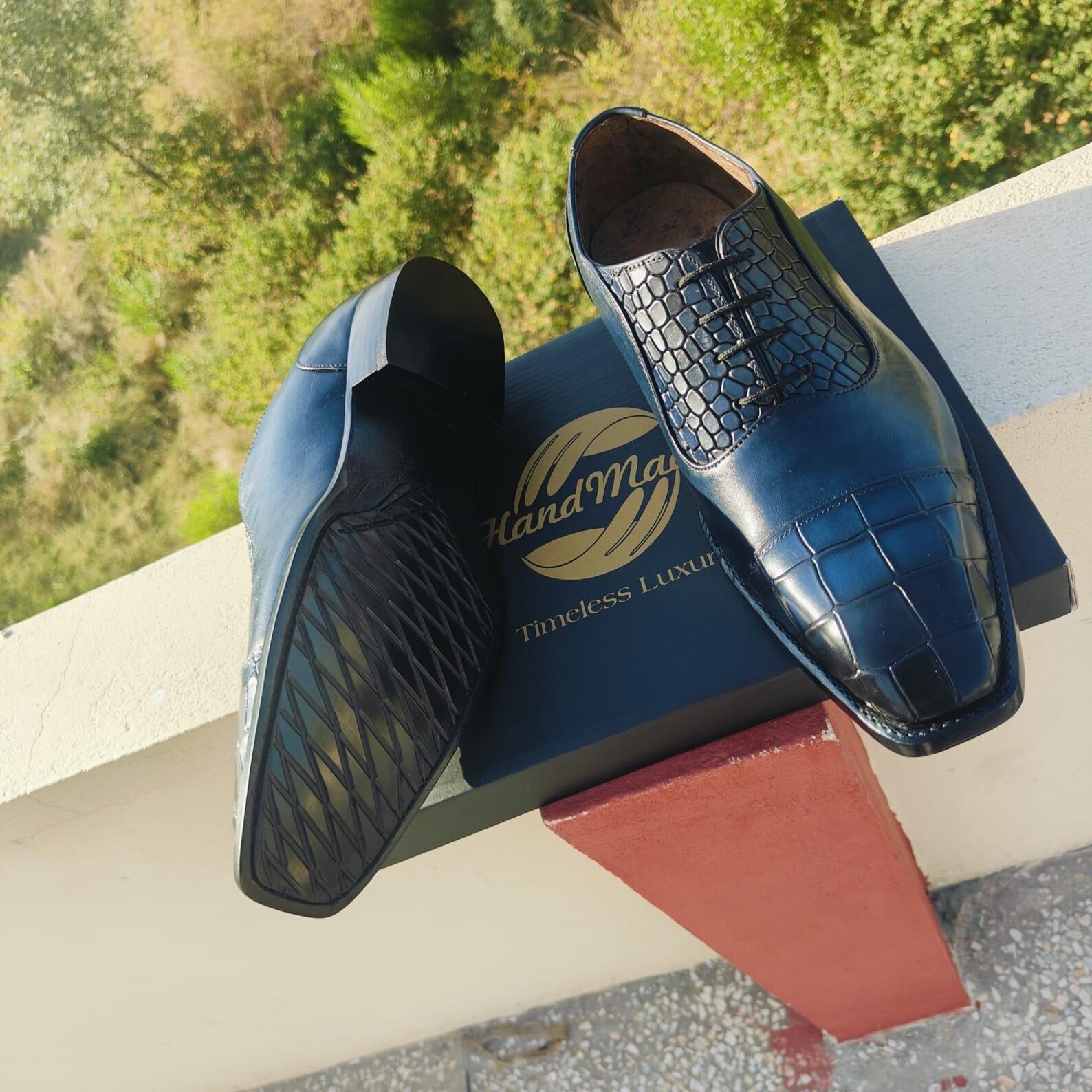 Handmade Crocodile Textured Leather Oxford Shoes - Etsy