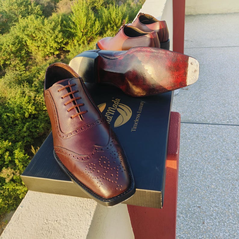 Classic Wingtip Oxford in Dark Brown Full-grain Leather - Etsy