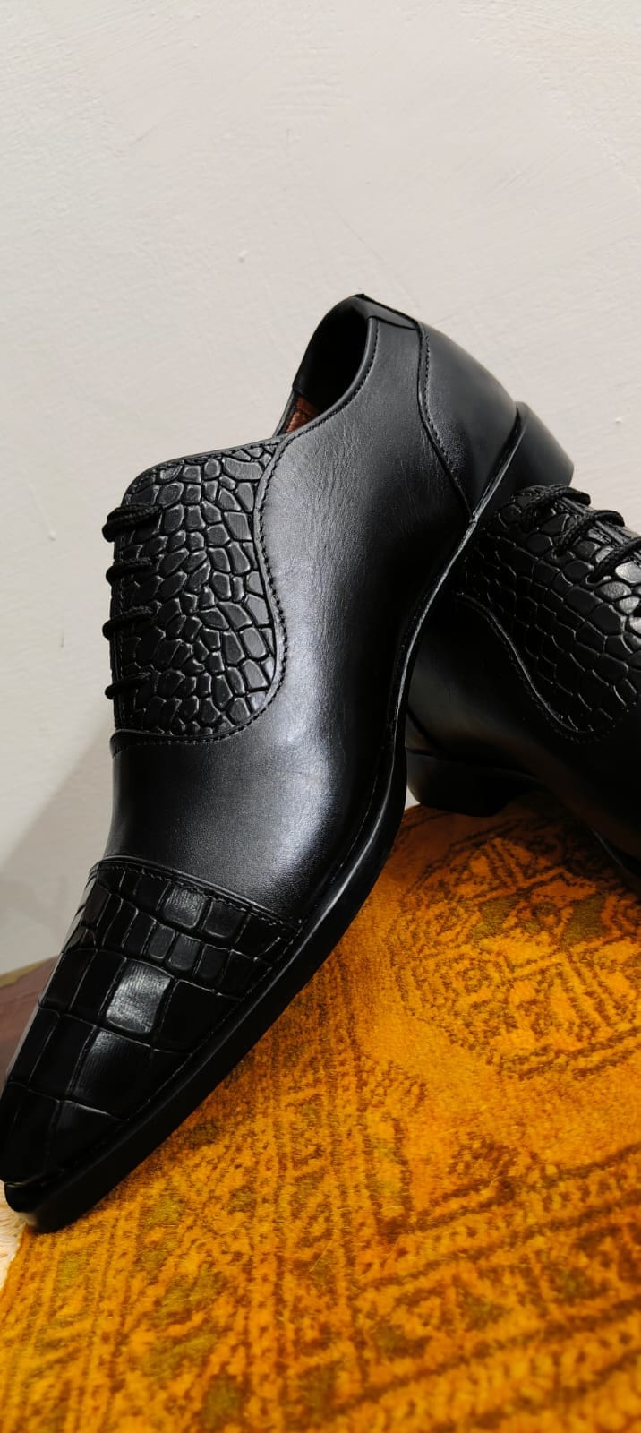 Handmade Crocodile Textured Leather Oxford Shoes - Etsy
