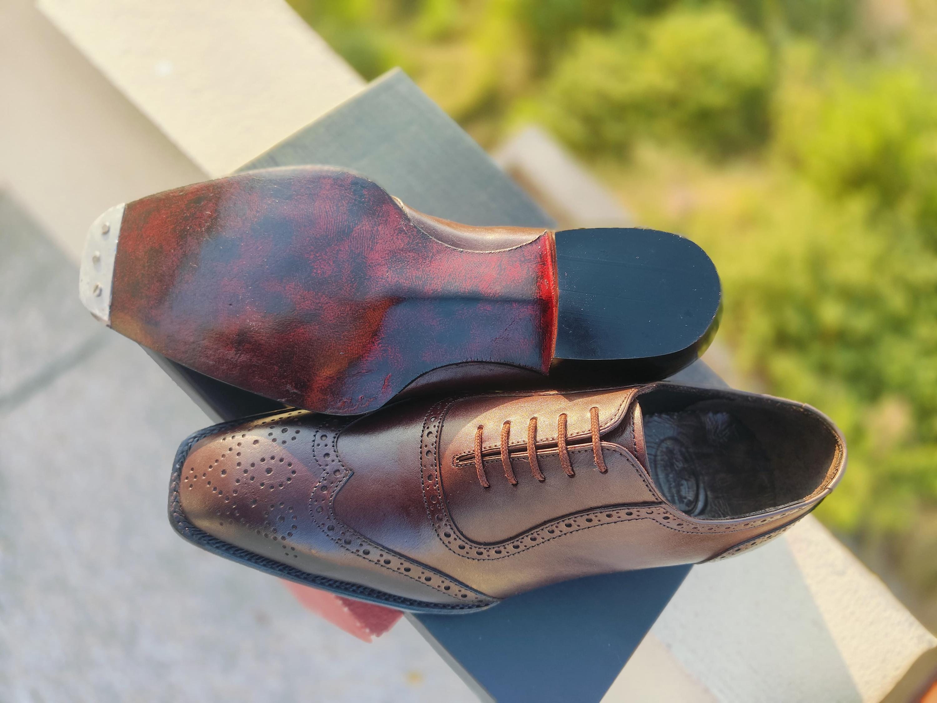 Classic Wingtip Oxford in Dark Brown Full-grain Leather - Etsy