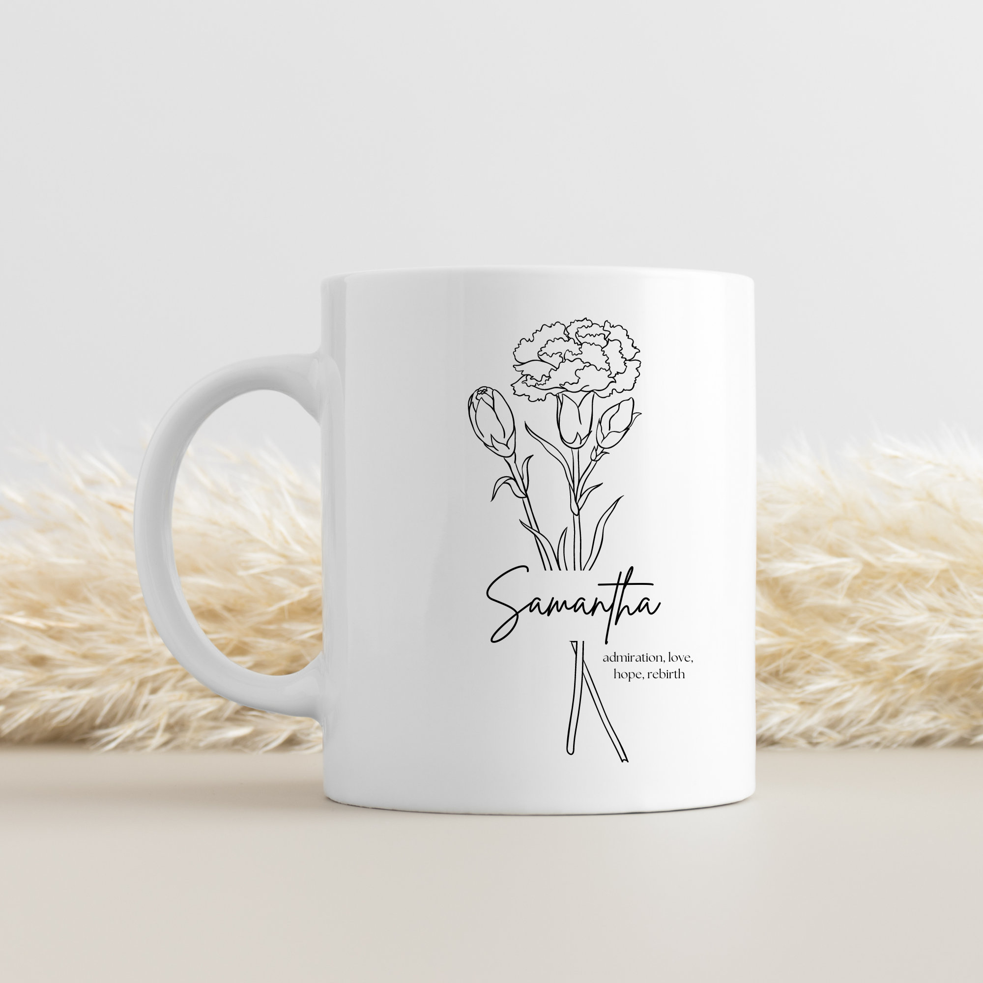 Custom Birth Flower Coffee Cup Personalized Month Flower Mug - Etsy