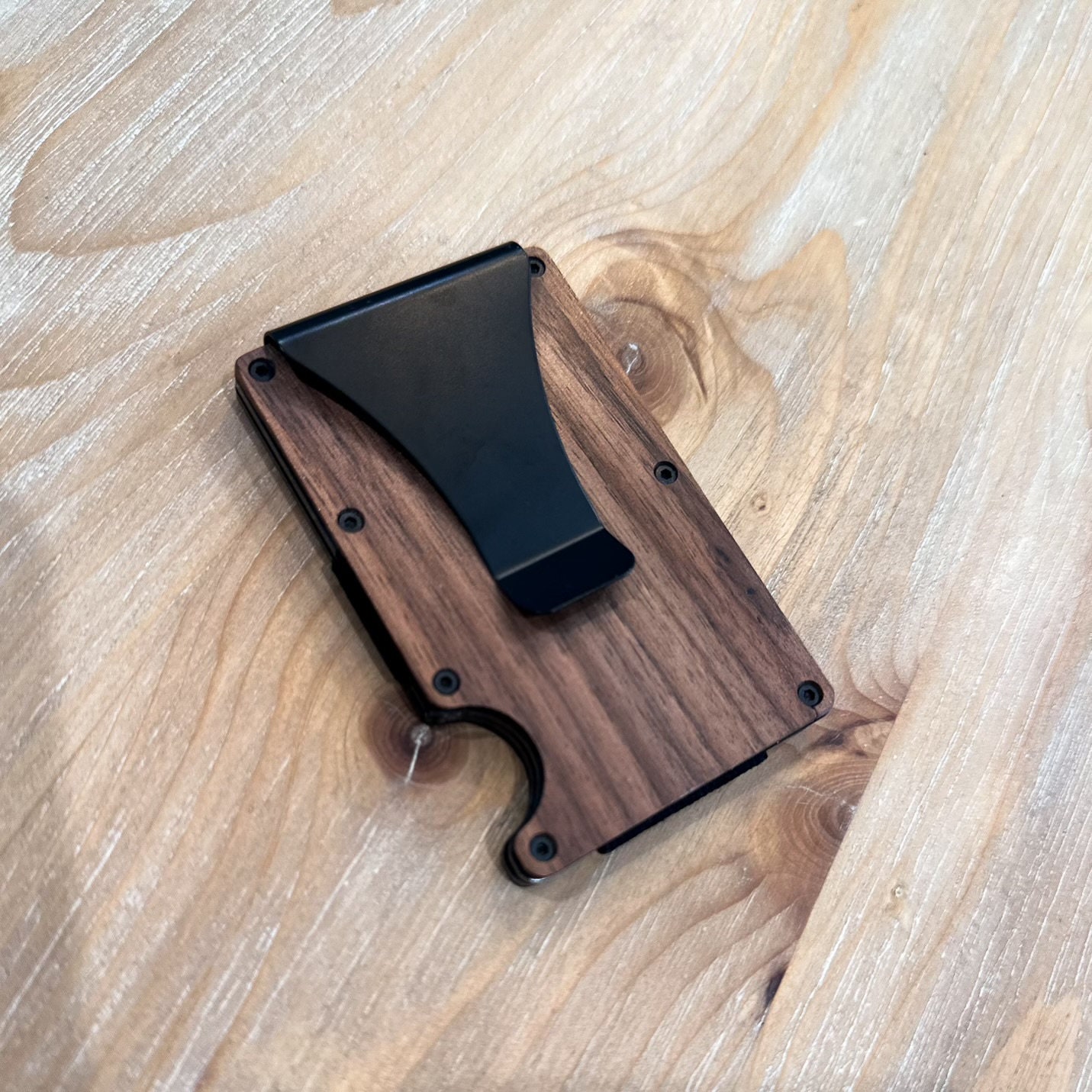 Minimalist Wallet Laser Engraved Walnut - Etsy
