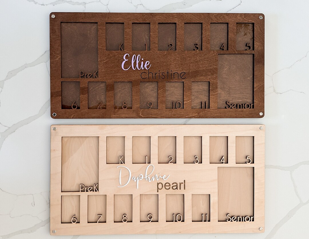 School Photos Custom Frame | Personalized Name | Wooden Photo Frame ...