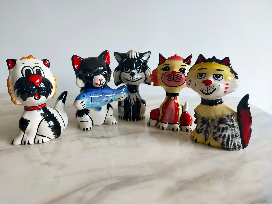 Lorna Bailey Cats Ethan Cat, Pikey Cat, Dozer the Cat, Sheba Cat and ...