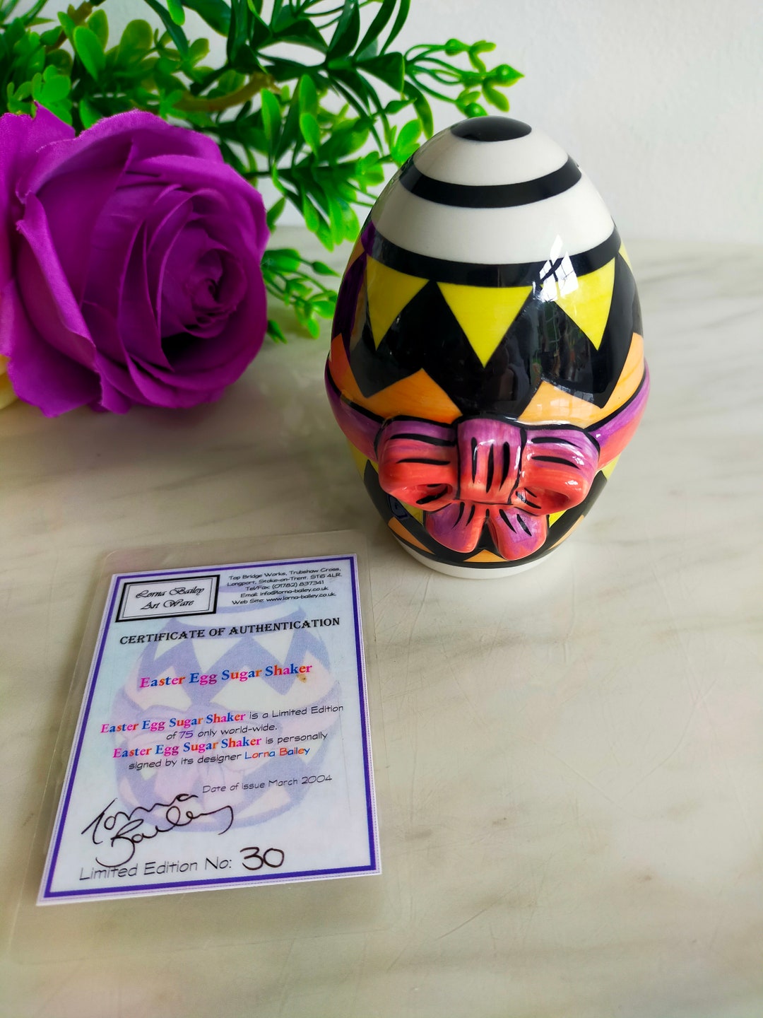 Lorna Bailey Easter Egg Sugar Sifter With Ribbon Limited Edition 30/75 ...