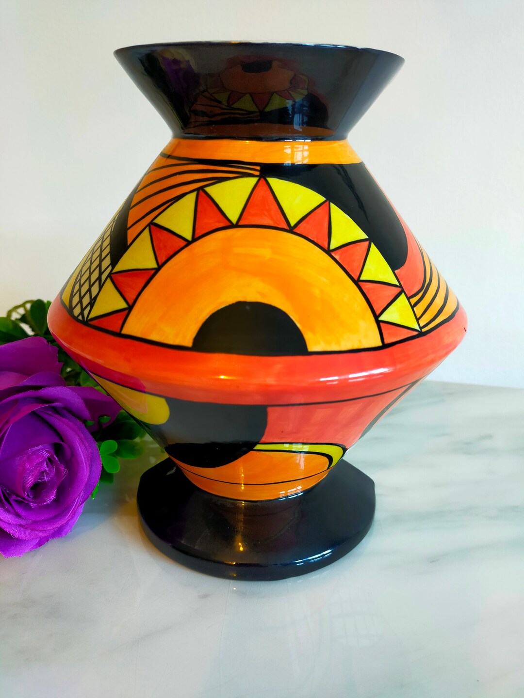 Lorna Bailey Flapper Wall Pocket Vase Old Ellgreave Pottery and ...
