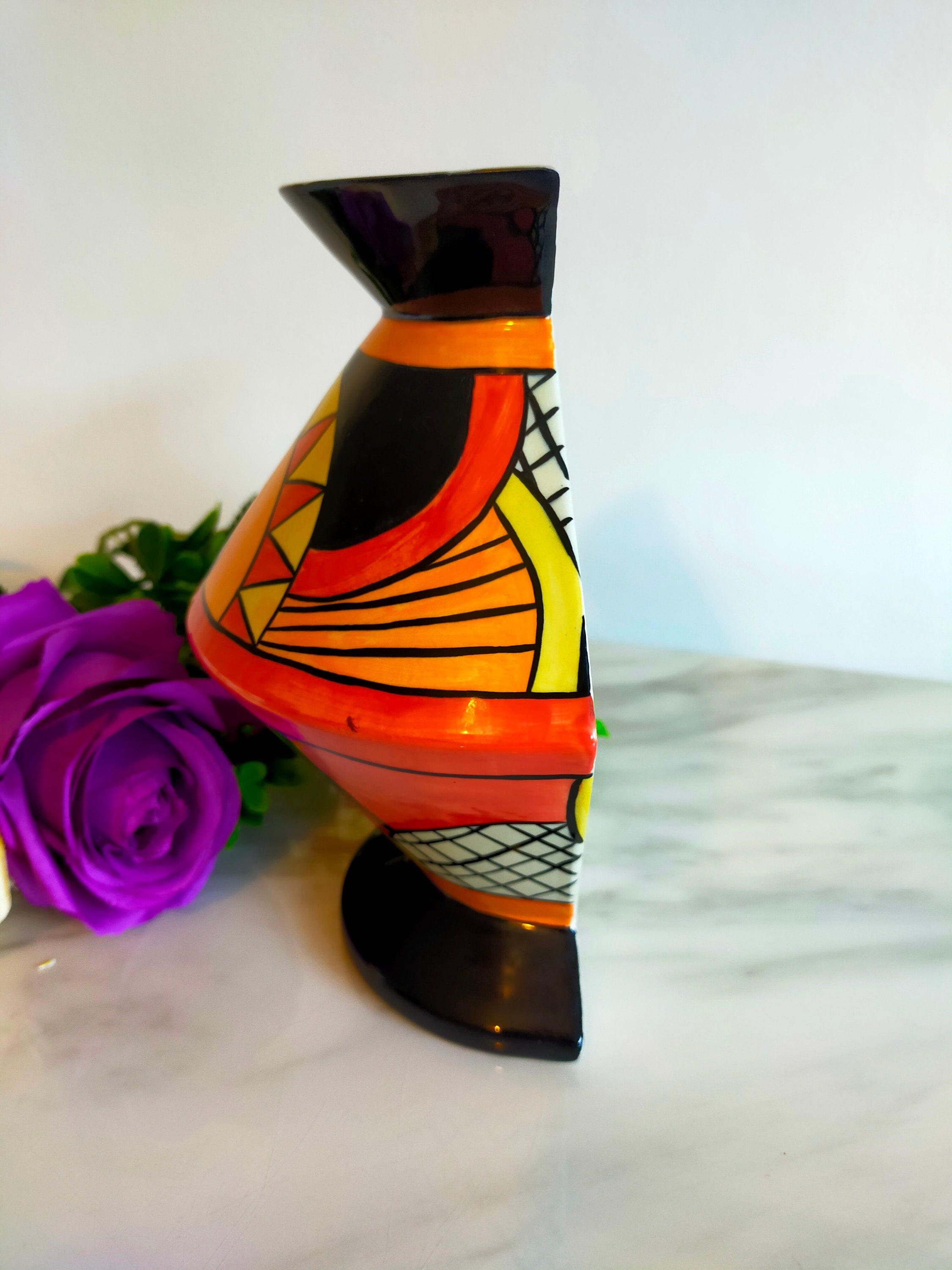 Lorna Bailey Flapper Wall Pocket Vase Old Ellgreave Pottery - Etsy