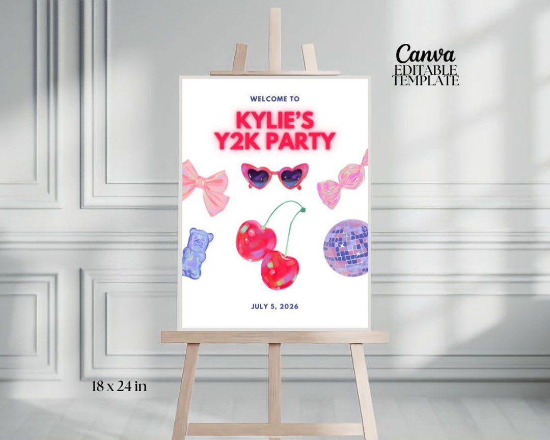 Y2K Birthday Welcome Sign Y2K Birthday Party Sign Y2K Party - Etsy