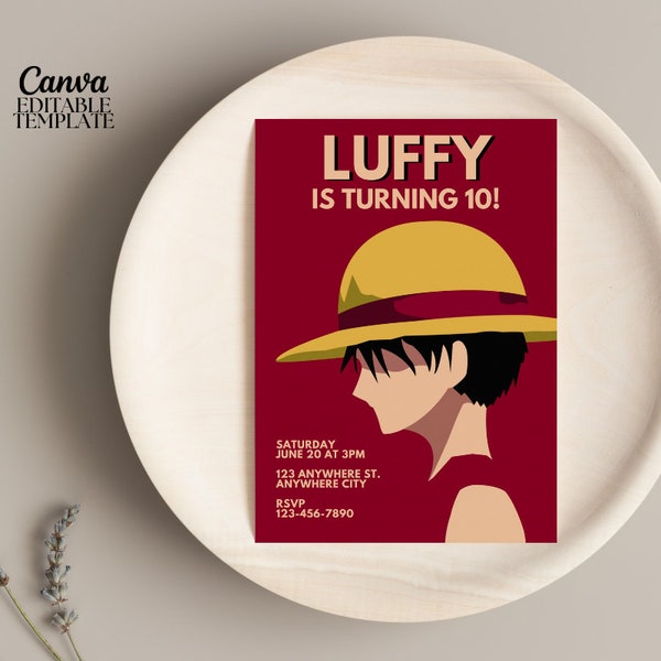 One Piece Anime Party Invitation - Etsy