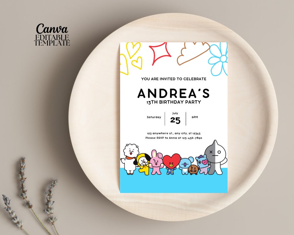 BTS Birthday Welcome Sign, BT21 Welcome Sign, BT21 Party Sign, BTS Kids ...