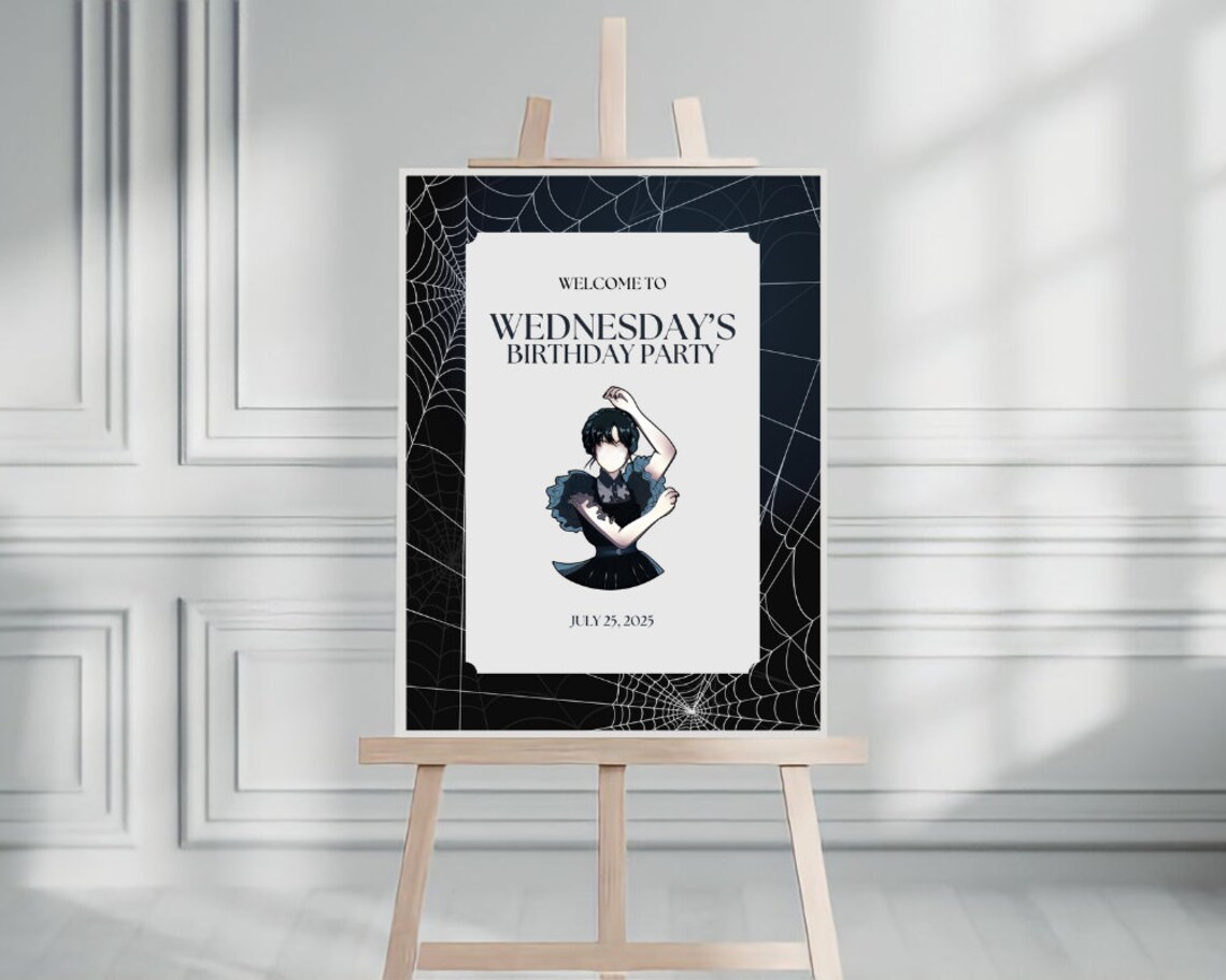 Wednesday Addams Birthday Invitation, Wednesday Birthday Invitation ...