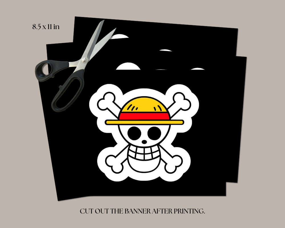 One Piece Skull Banner, One Piece Banner, One Piece Birthday Banner ...