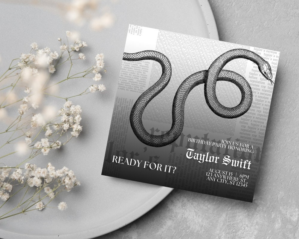 Ready for It Birthday Invitation, Taylor Swift Reputation Invitation ...