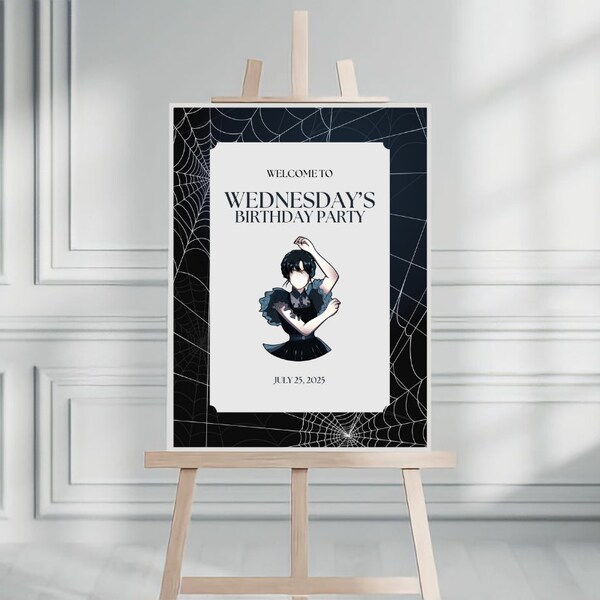 Wednesday Addams Birthday Sign - Etsy
