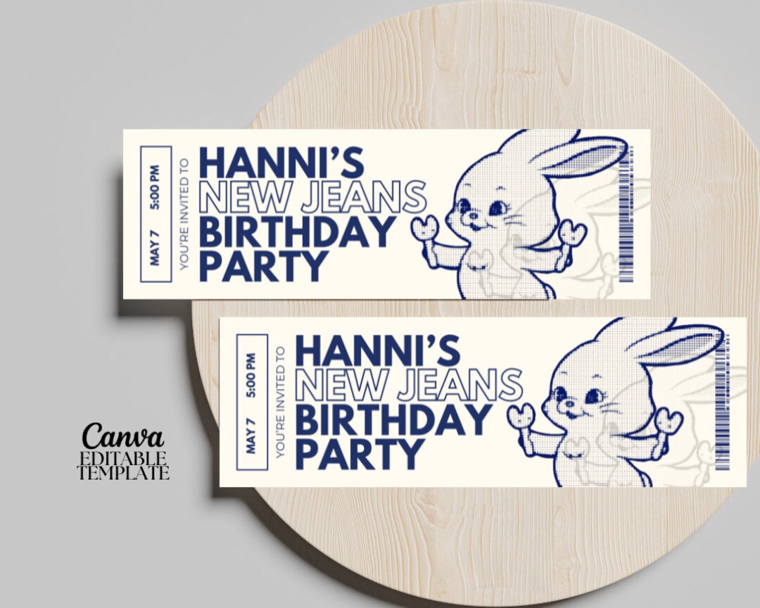 New Jeans Birthday Invitation, New Jeans Ticket Invitation, New Jeans ...
