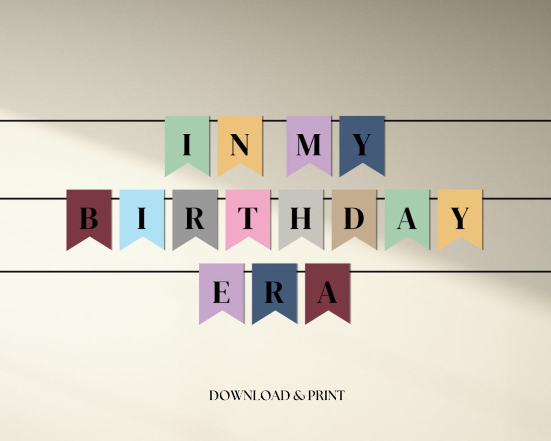 In My Birthday Era Party Banner, Taylor Swift Birthday Era Banner, Eras ...