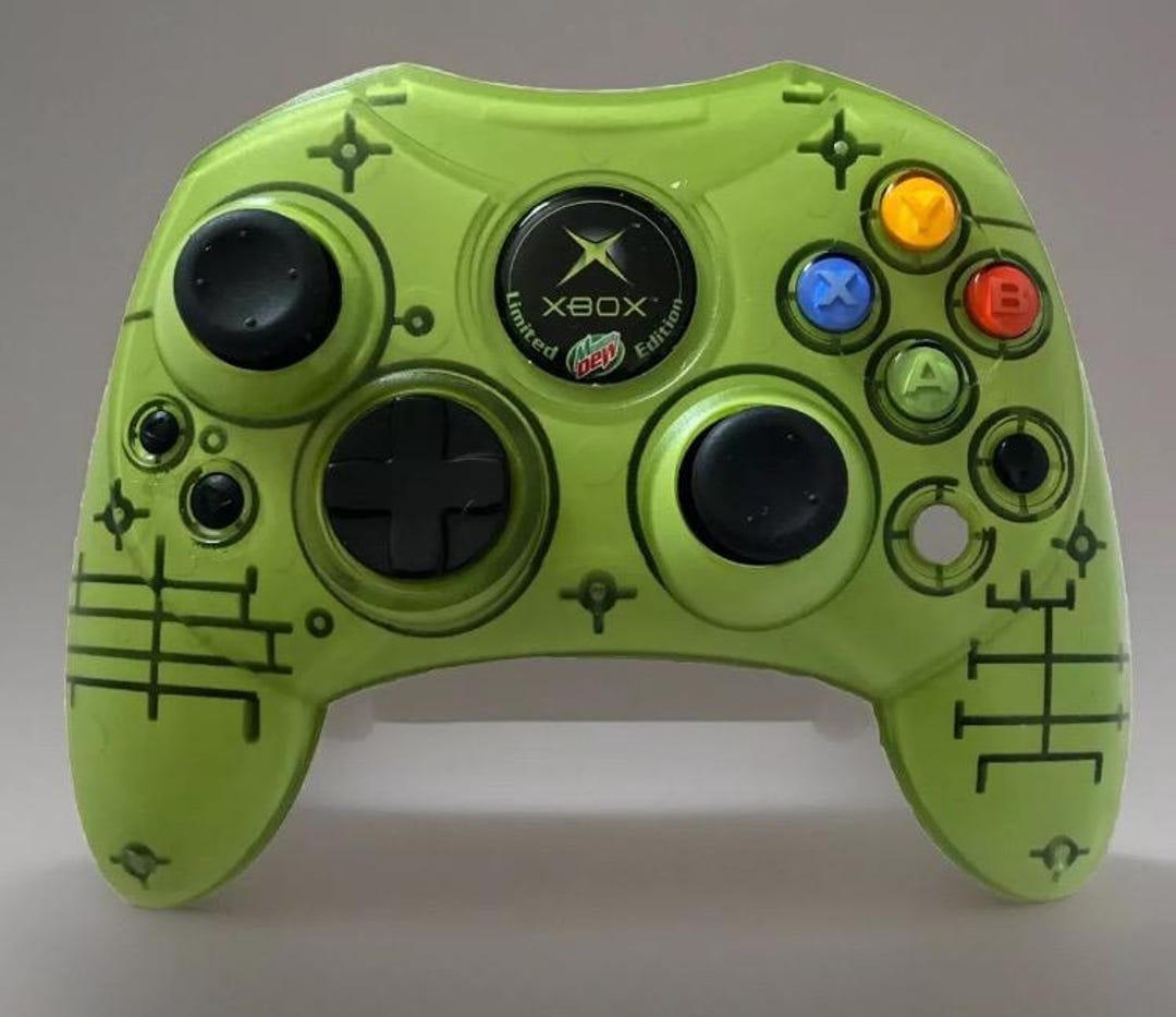 Microsoft Original Xbox Crystal Mountain Dew Edition Controller Fully ...
