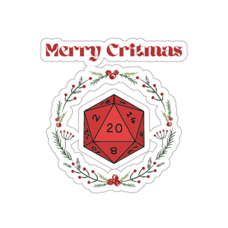 Merry Critmas DND Christmas Sticker D20 Sticker DND Accessories ...