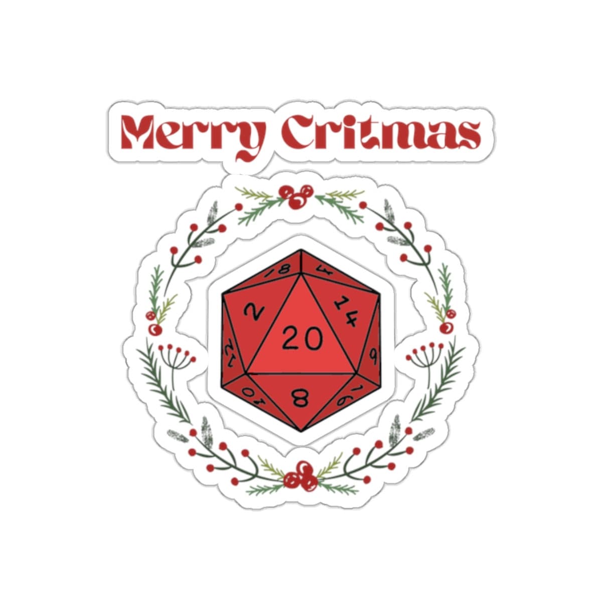 Merry Critmas DND Christmas Sticker D20 Sticker DND Accessories ...