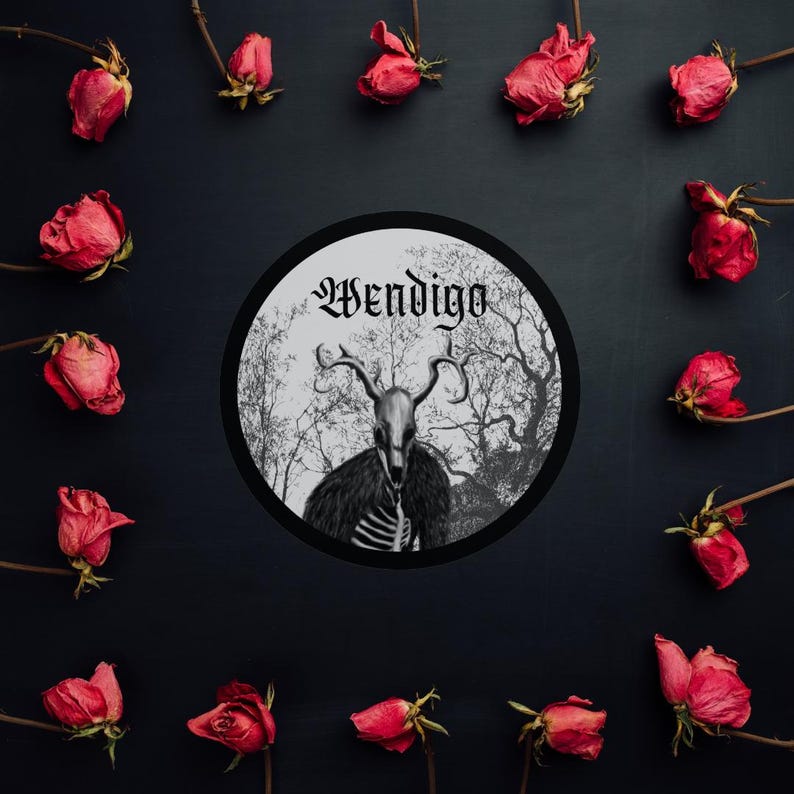 Wendigo Cryptid Stickers Gothic Halloween Folklore Decals Spooky Horror ...