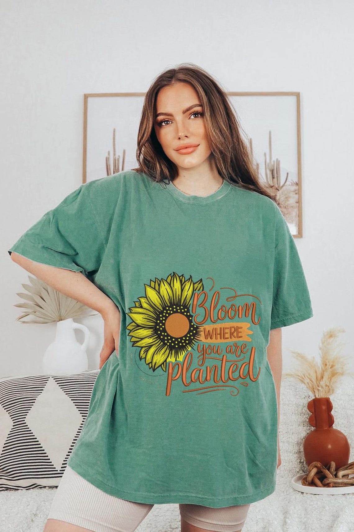 Sunflower Word Art Embroidery Design, Motivational Phrase Stitch ...