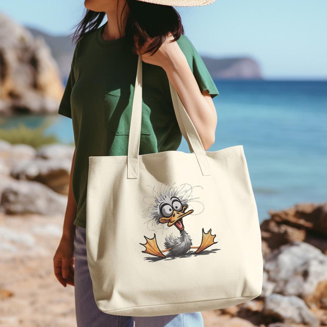 Wacky Duck Splash Embroidery Design, Funny Frazzled Duck Machine ...