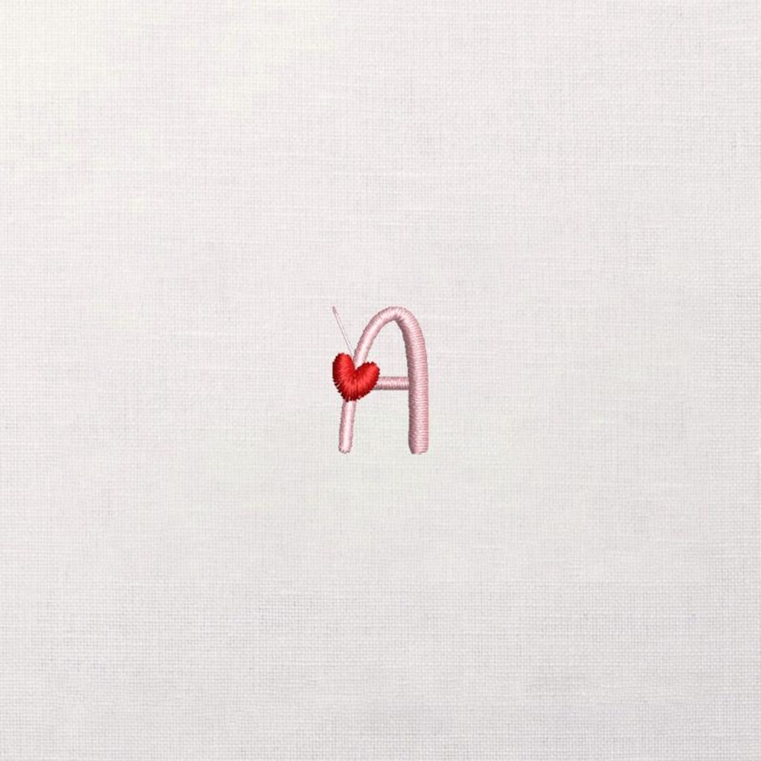 Heart Accented Letter A Embroidery Design, Script Initial Monogram ...