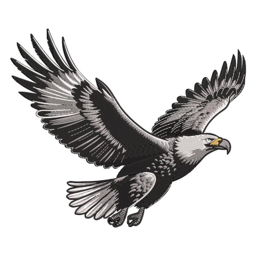 Bald Eagle Embroidery Design File, Flying Eagle Machine Pattern ...