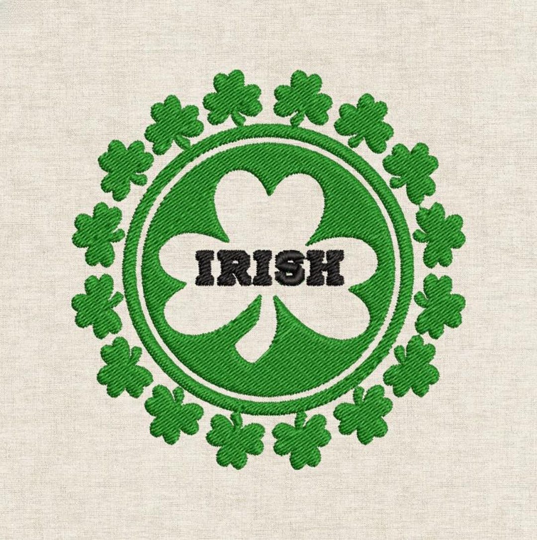 Shamrock Emblem Embroidery Design, Celtic Clover Patch Pattern, St ...