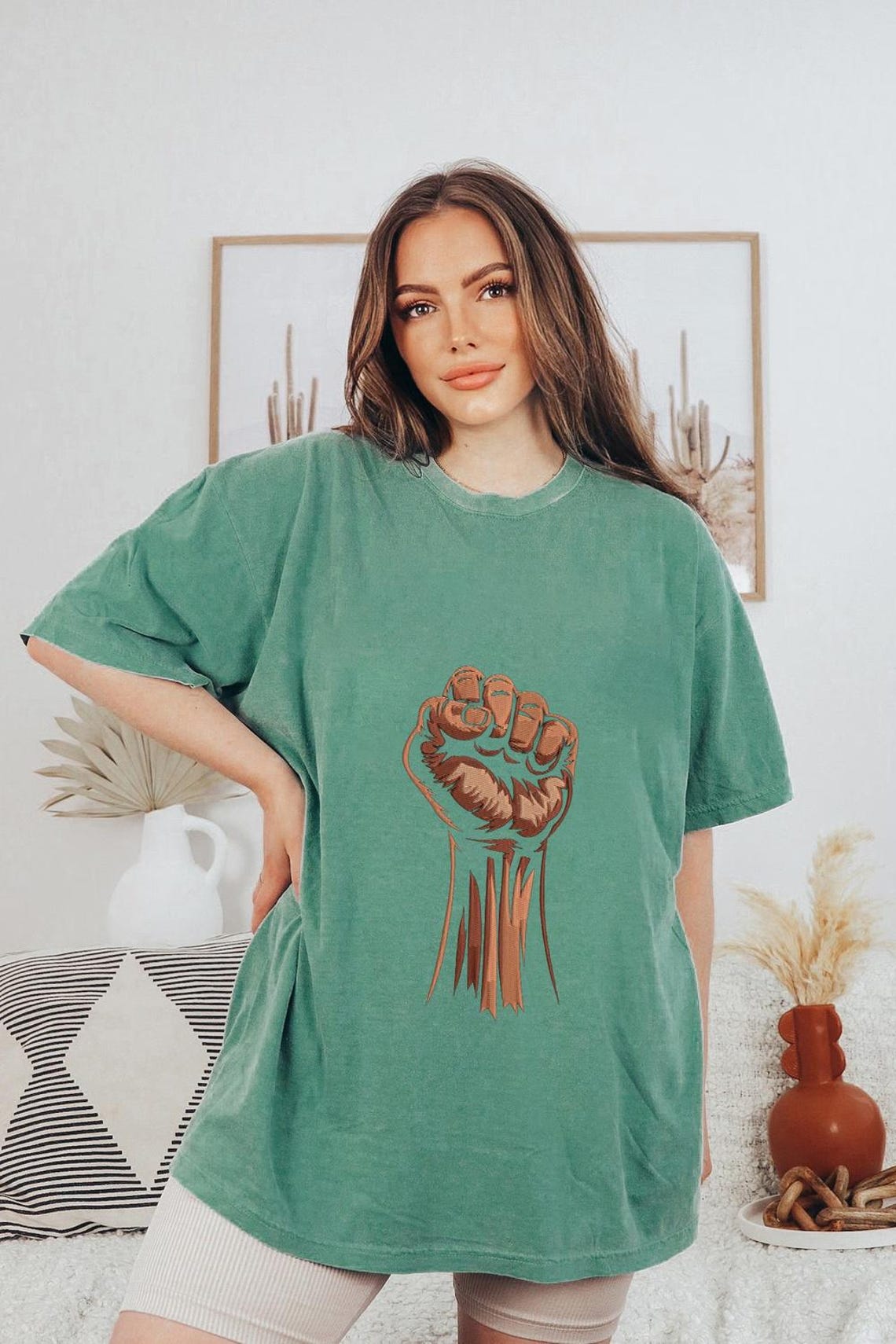 Raised Fist Embroidery Design, Solidarity Power Hand, Digital Machine ...
