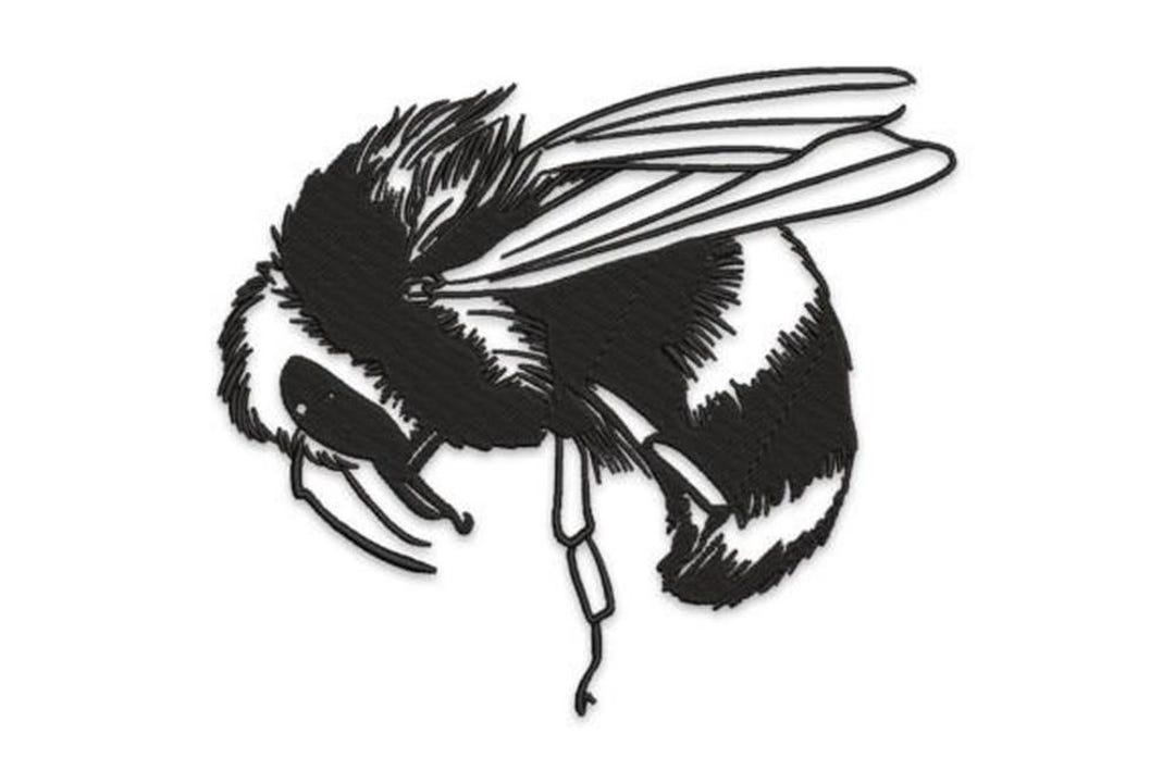 Bumblebee Embroidery Design, Bold Blackwork Style, Nature Insect ...