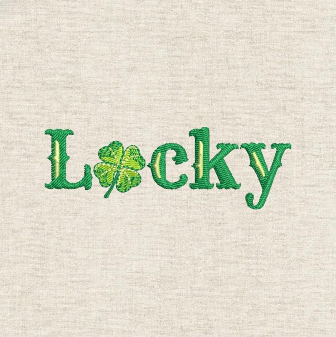 Lucky Clover Embroidery Design, Shamrock Word Art, St Patrick's Day ...