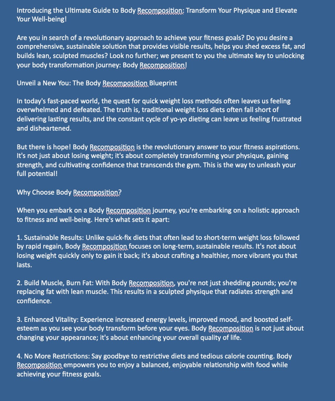 Body Recomposition: How I Did It and How You Can Too - Etsy