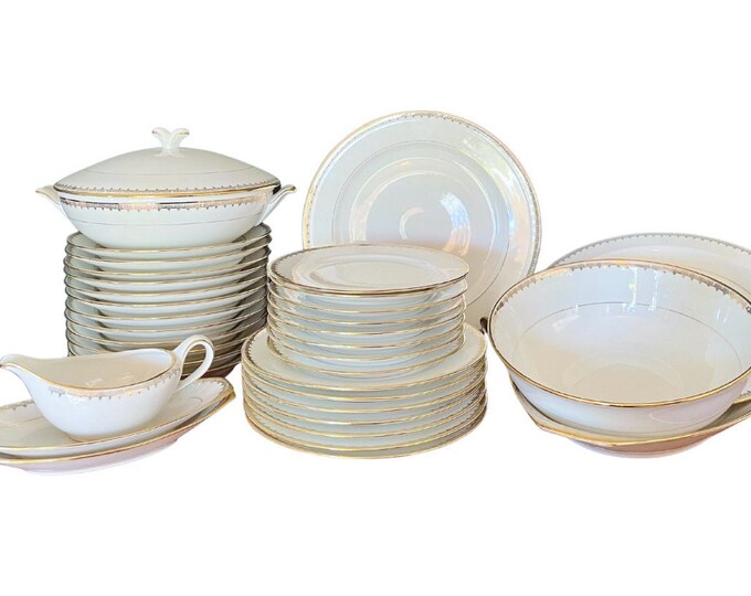 Large Antique French LIMOGES DINNER SET in Porcelain From France, by P ...