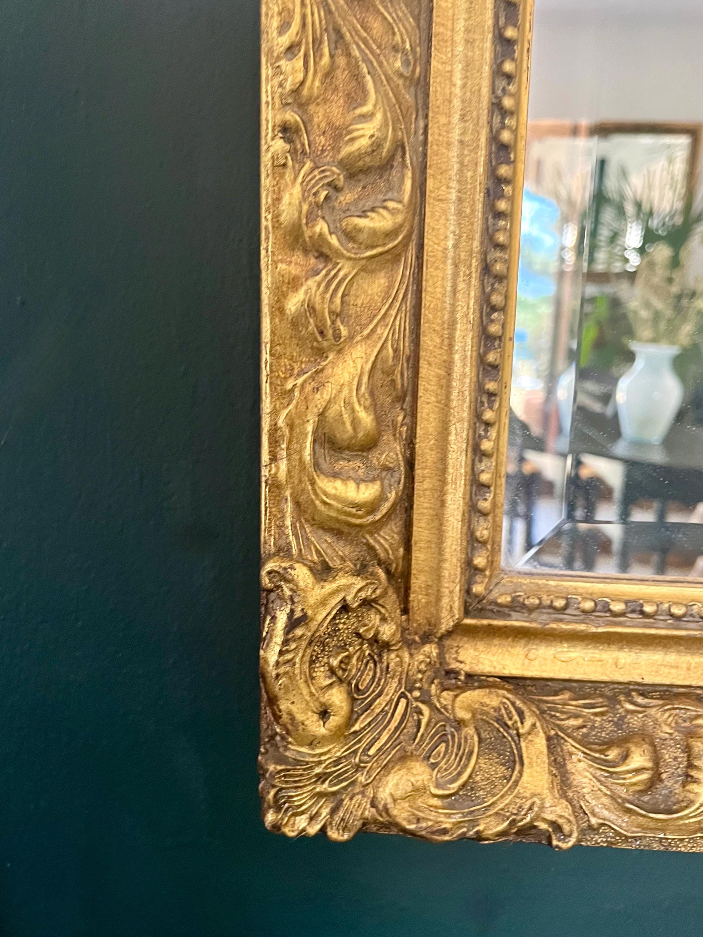 Large French ROCOCO STYLE Giltwood MIRROR, Bevelled Edge and Gesso ...