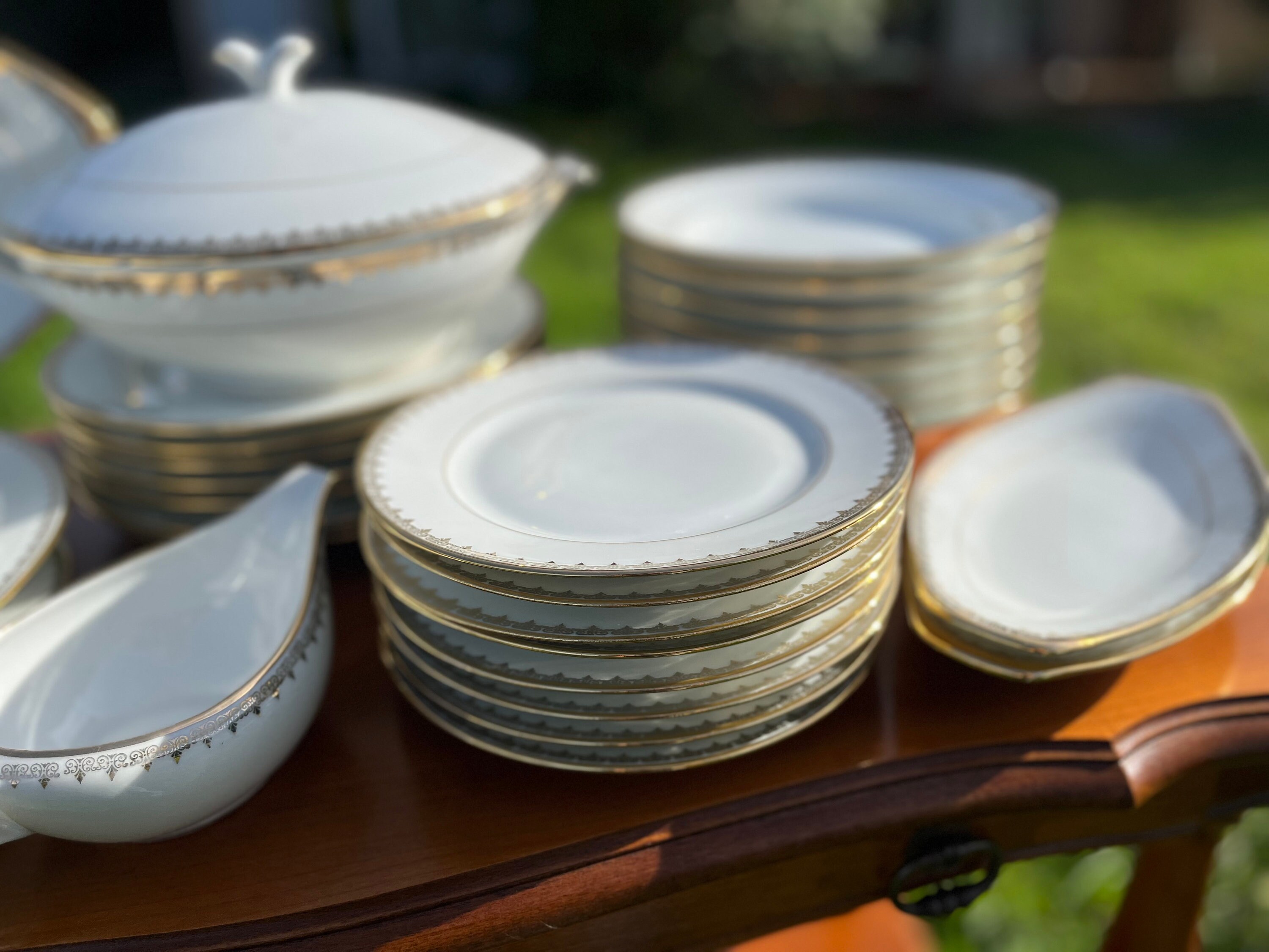 Large Antique French LIMOGES DINNER SET in Porcelain From France, by P ...