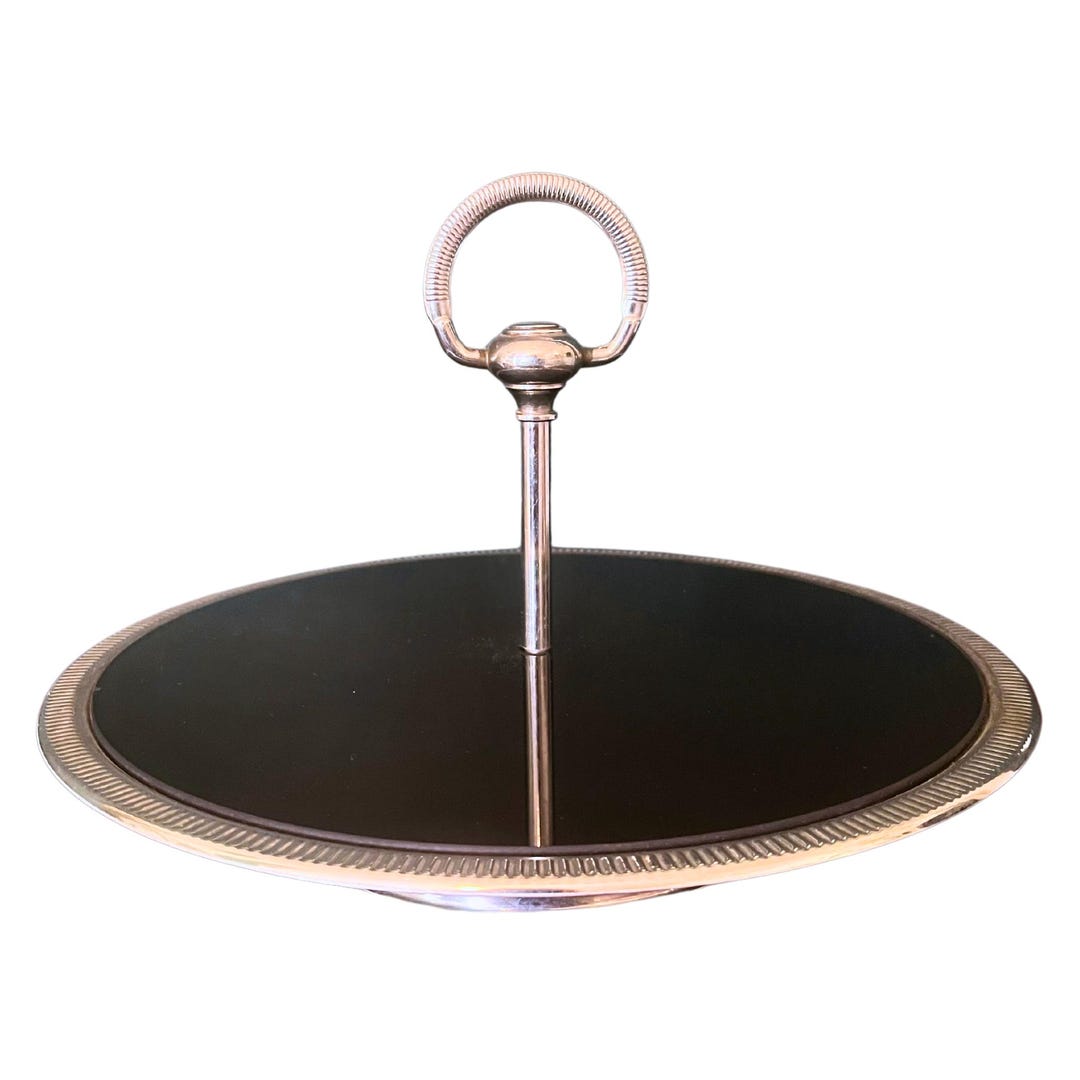 French Cheese or SERVING TRAY in Inox and Glass From Jean Couzon, Circa ...